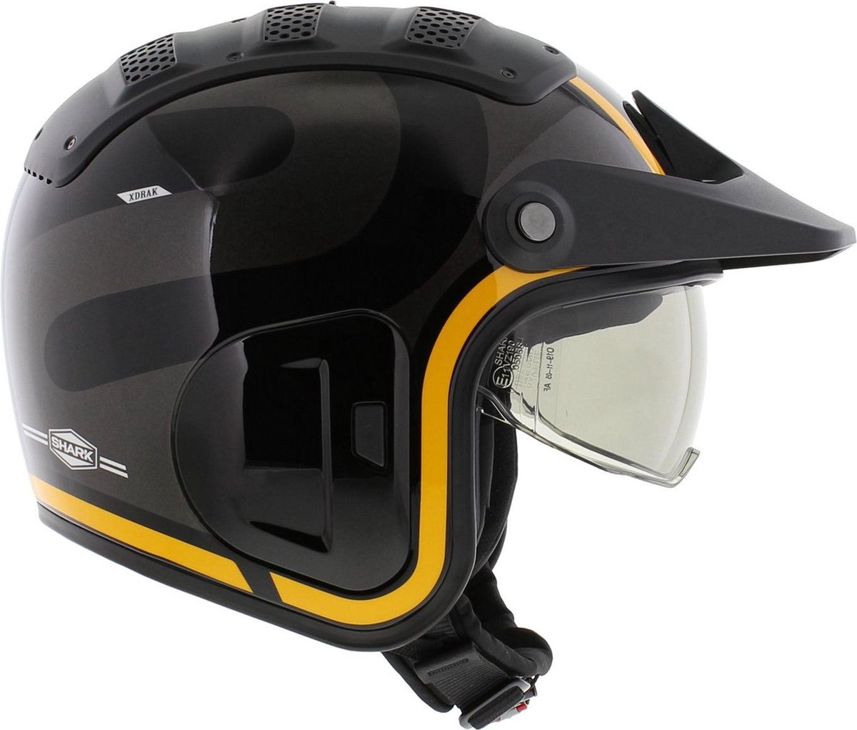 Shark X-Drak 2 Trial Helm Thrust-R glans zwart antraciet oranje XS ...
