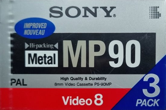 3-pack Sony Metal MP90 Video 8 Cassettes P5-90MP - VTR Cassettes | bol