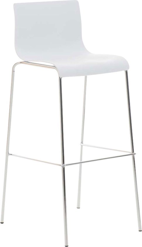 Barkruk Khloe - Wit - Chroom - 4-Poots Onderstel - Industrieel Design ...