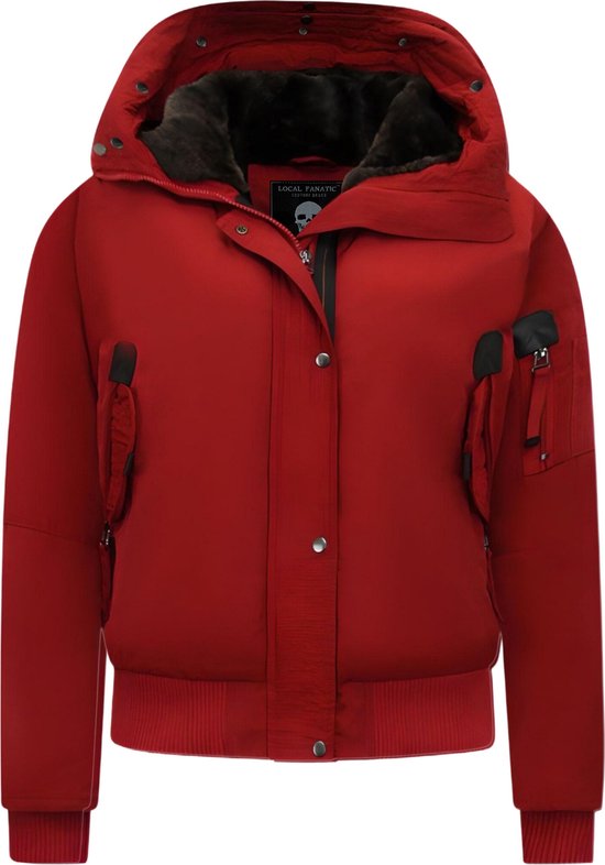 Gewatteerde Jas Dames - Kort Jasje Dames - 8815 - Rode Jas | bol