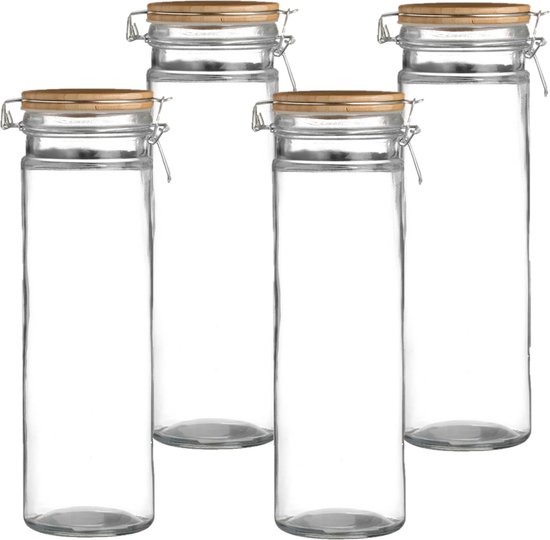 Urban Living Weckpot/inmaakpot - 4x - 1,9L - glas - met beugelsluiting ...