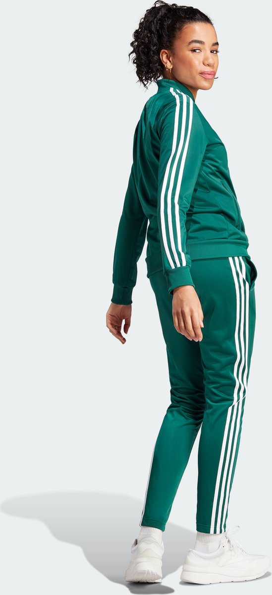 Adidas Sportswear Essentials 3 Stripes Trainingspak Dames Groen