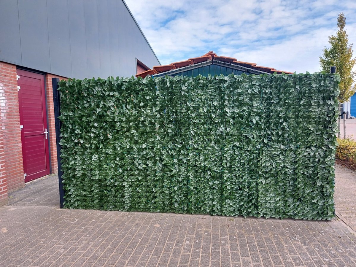 Kunsthaag Op Rol - Klimop blad -Groen - 300cm x 150cm - Balkonscherm ...