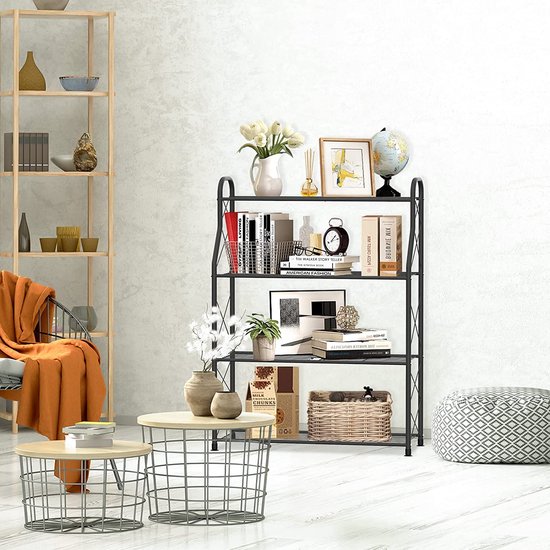 Metalen bloemenrek, plantenstandaard met 4 planken, plantenrek ... Metalen bloemenrek, plantenstandaard met 4 planken, plantenrek ...