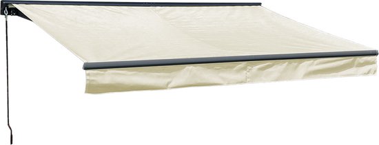 SAULE luifel 2,95 × 2,5m met half luifel - Beige doek en grijze ...