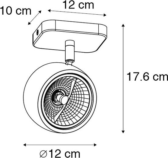 QAZQA go nine - Industriele Wand en Plafondspot | Spotje | Opbouwspot ...
