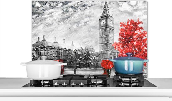Spatscherm keuken 80x55 cm - Kookplaat achterwand Schilderij - Big Ben ...