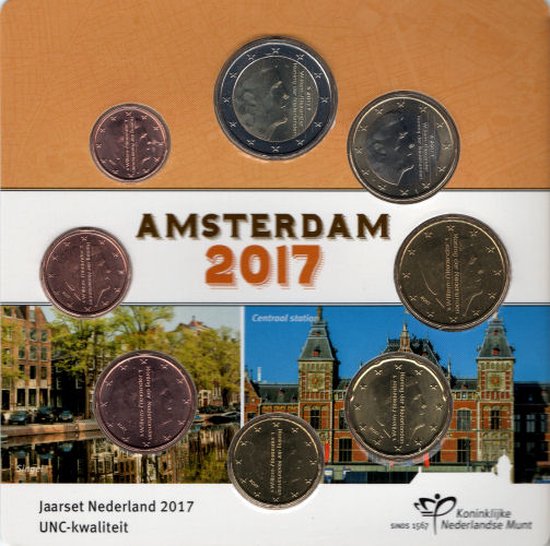 Nederland Jaarset Munten 2017 UNC - Amsterdam BU-kwaliteit | bol