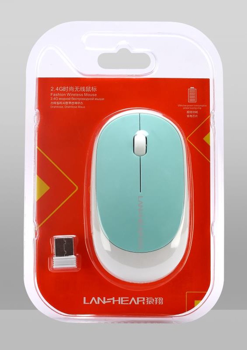 Draadloze Muis /Wireless mous hoge kwaliteit kleur lichtblauw-wit | bol.com