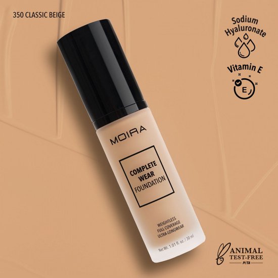 Moira Complete Wear Foundation 350 Classic Beige | bol