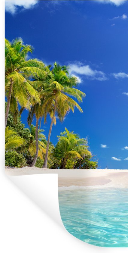 Muurstickers - Sticker Folie - Strand - Zee - Palmboom - Zon - Zomer ...