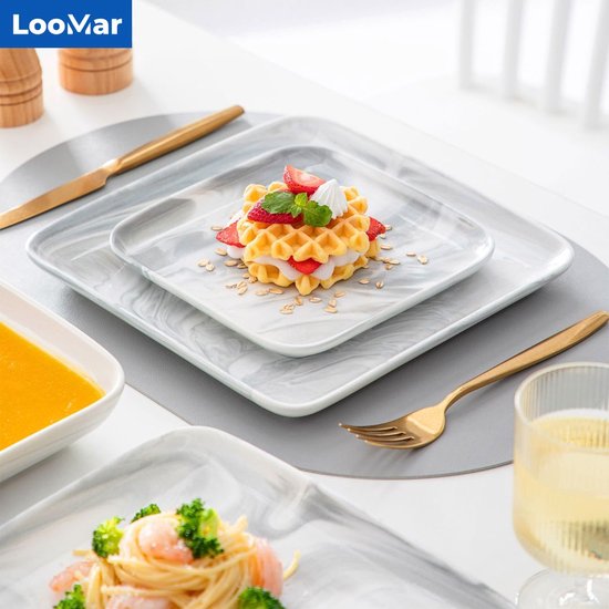 LooMar Serviesset – 24 delig – 8 persoons – Keramiek - Luxe – Bordenset ...