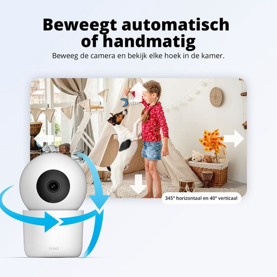 FlinQ Smart Camera - Huisdiercamera met App - 2K Binnencamera ...
