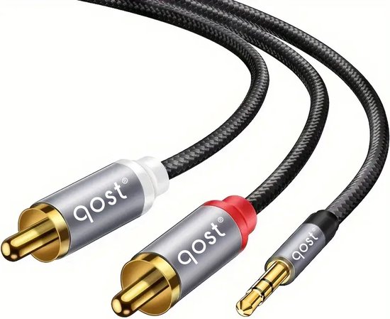 Qost - Aux naar RCA kabel - 5 meter - 3.5mm Jack naar 2 RCA Stereo ...