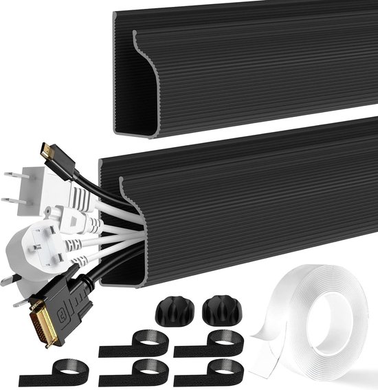 Kabelgoot Zwarte Kabel Raceway Kabel Trunking Verbergen Muur Mount TV ...