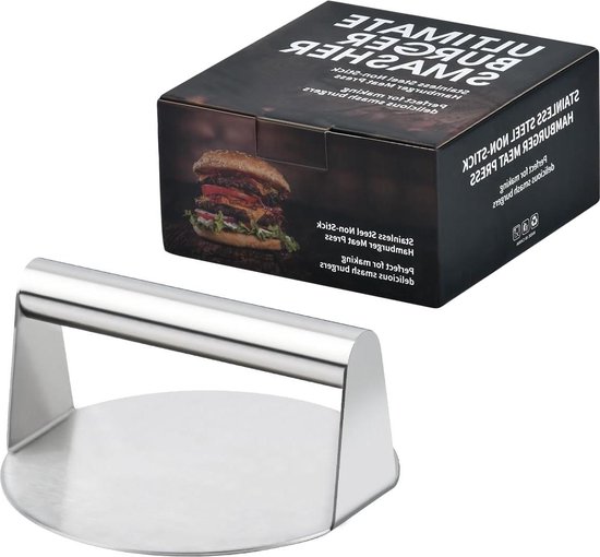 Smashed Burgerpers 1524 cm Roestvrij Staal Hamburgerpers | Smash ...