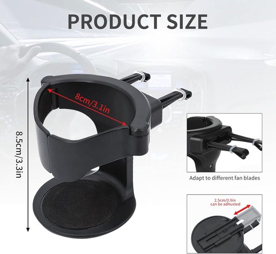 Verstelbare Auto Cup Houder - Universele Drankenhouder voor Auto's en ...