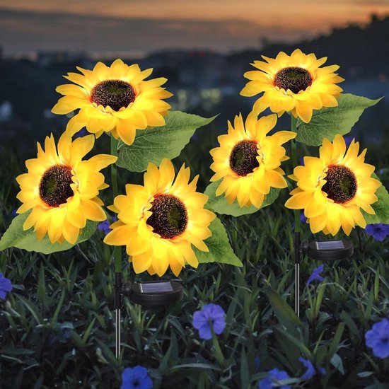 Tuinverlichting op zonne-energie - Decoratie zonnebloem-licht met 20 ...