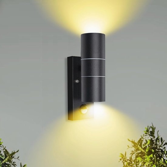 Moderne Buitenlamp met Bewegingsmelder en LED, IP44 - Wandlamp voor ...