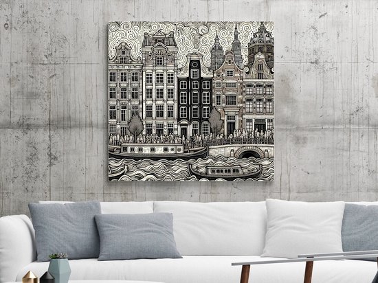 Doodle amsterdam schilderij | Amsterdamse droomwereld: een levendige ...