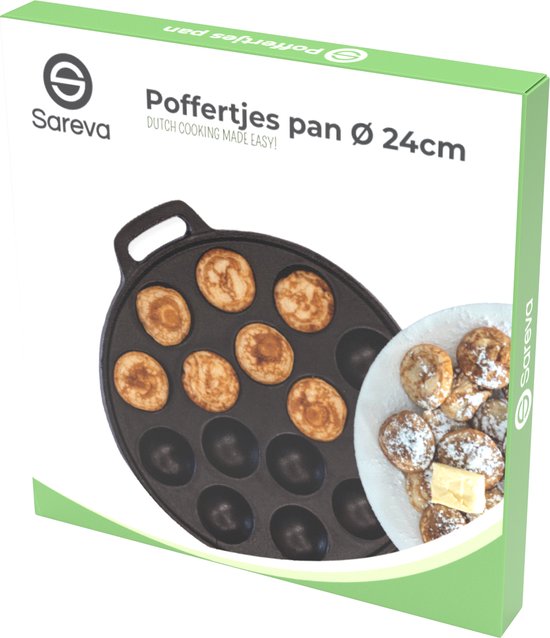 Sareva Poffertjespan - Gietijzer - ø 24 cm - 19 poffertjes | bol