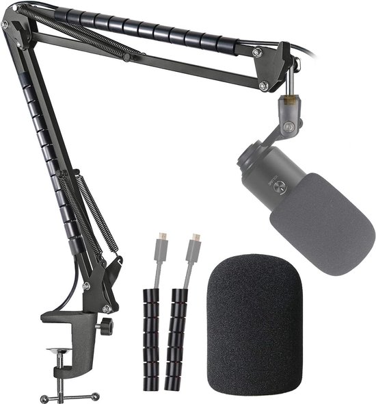 Boom Arm Mic Stand Foam Cover Windscreen and Cable Cover Set Compatible ...