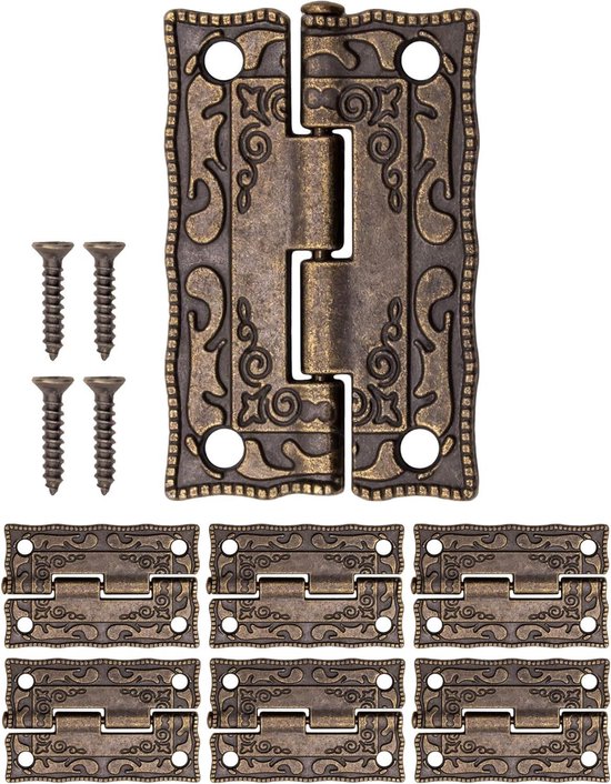 Antique Mini Hinges Metal Hinges Vintage Design 36 x 23 mm Set of 6 ...