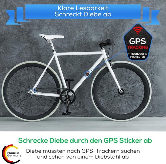 2 x weerbestendige GPS-stickers voor fiets - ideale diefstalbeveiliging ...