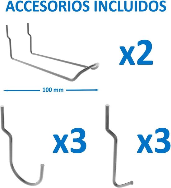 Mur à outils pour le mur - organiseur pour outils comprenant 8 crochets ...