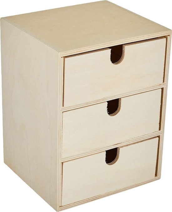 Houten ladebox - 3 laden - 215 x 145 x 16 cm - FSC Mix Credit - bruin ...