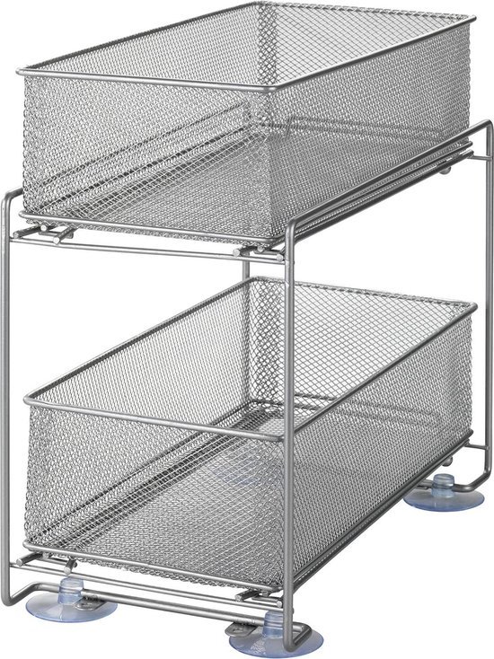 Scaffale con cestelli estraibili - 2 ripiani Metallo verniciato 35 x 33 ...