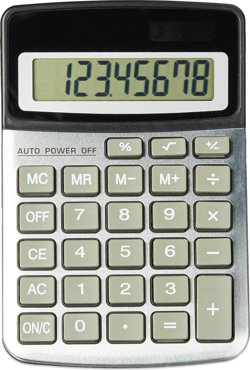 relaxdays rekenmachine OFFICE - calculator - zakrekenmachine - grote knoppen - zwart | bol.com