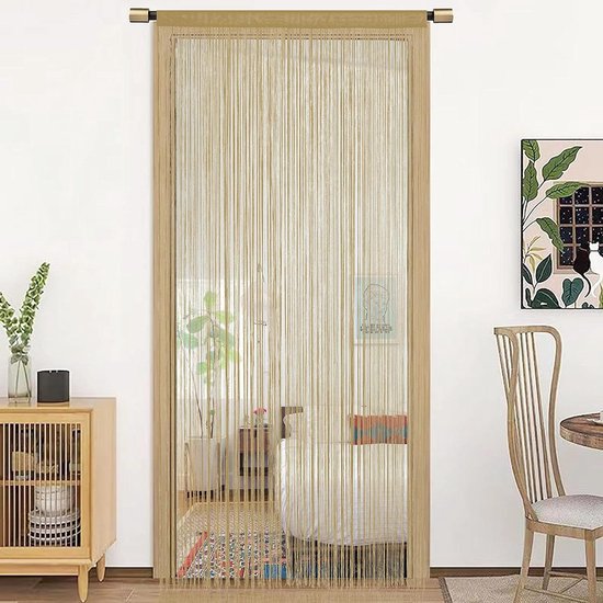 String Door Curtain - Room Divider Decoration - Deep Natural Color ...