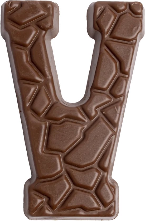 Chocoladeletter Melk V - Duurzaam - 135 gram | bol