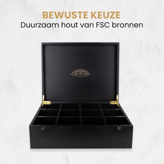 Nimma Theedoos - 12 vaks - Magneetsluiting - Geschikt voor Pickwick ...