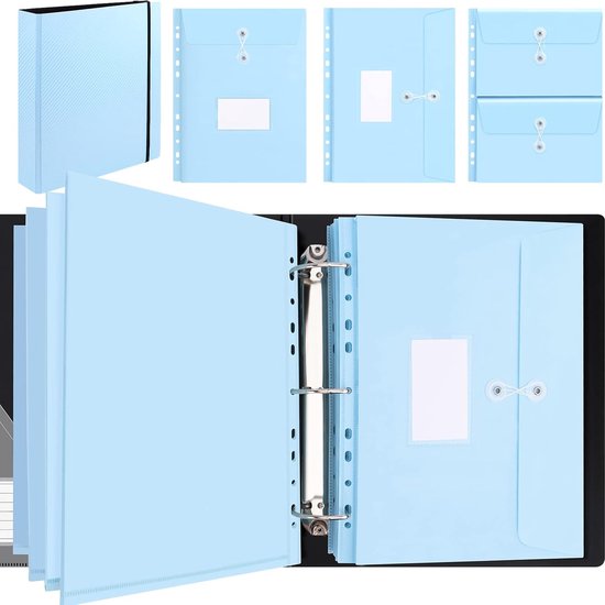 Ordner ringmap, bestandsorganizer met 10 stuks documentenvakken, A4 ...