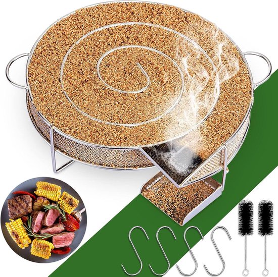 RVS koude rookgenerator met borstel en haken - cold smoker voor koud ...