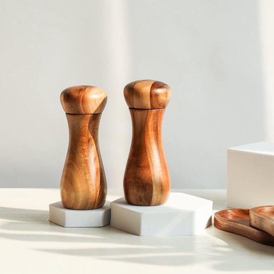 Peper- en Zoutstel - Set van 2 peper en zout molen met keramische molen ...