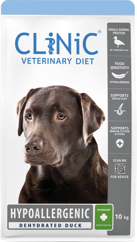 Clinic Vd Dog Hypoallergenic Eend - Dieethondenvoer - 10 kg | bol