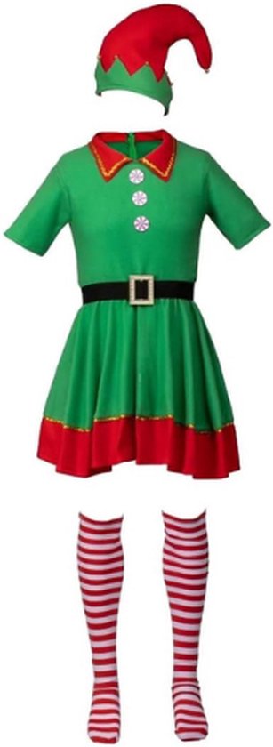 Groen Elf Kostuum Voor Dames - Kerst En Halloween Elf Jurk Set Voor ...