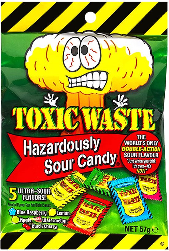 Toxic Waste Hazardously Sour Candy (12 x 57g) | bol