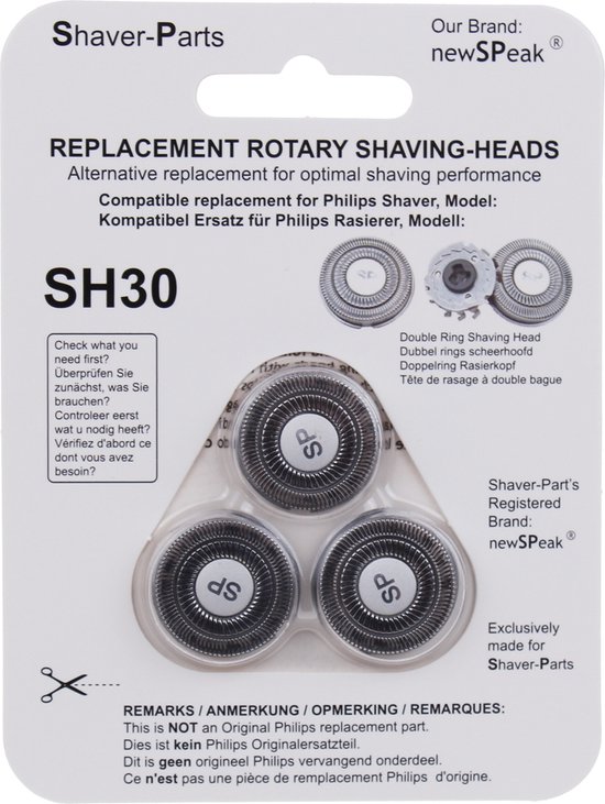 Geschikt voor PHILIPS - SCHEERKOPPEN - SH30 - SHAVER SERIES 1000/3000 ...