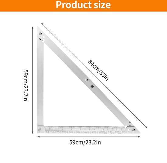 Multifunctionele 50 cm timmermanshoek - Opvouwbare aanslaghoek ...