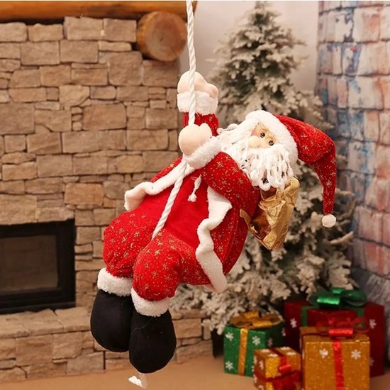 Kerstman Hangend Ornament – 36 cm - Grappige Santa Claus Met Touw ...