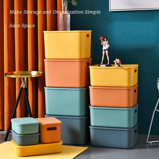 Plastic Opbergbakken met Deksel, Stapelbare Opbergbakken voor ...