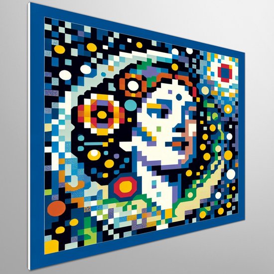 Pixel art vrouw schilderij | Digitale schoonheid: sprankelende dame ...