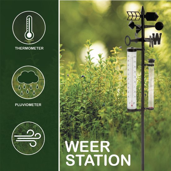 Bellatio design Regenmeter weerstation - thermometer - windwijzer ...