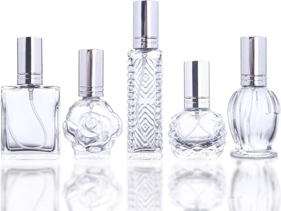 Vintage Lege Hervulbare Parfum Glazen Fles Verstuiver - Set van 5 ...