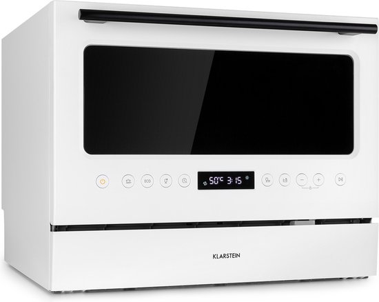 Azuria afwasmachine 1380 W 6,5 liter 6 couverts zwart glazen front | bol