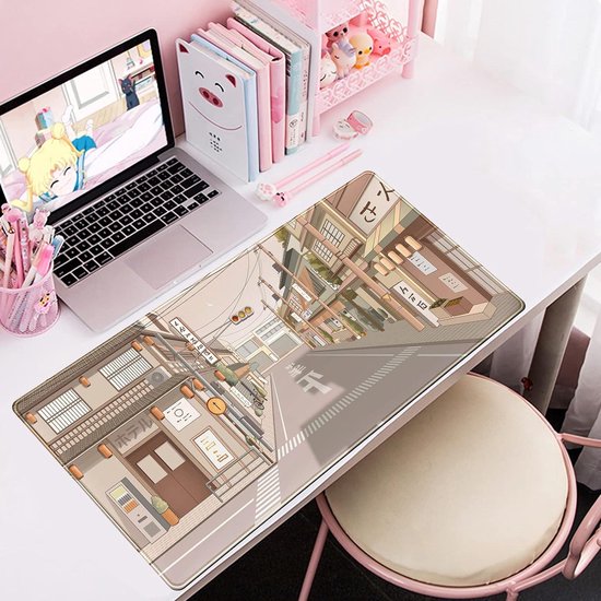 Grote Gaming Mousepad XXL - Tokyo Street Anime Japanse Muismat - Kawaii ...
